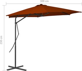 Zahradní slunečník s ocelovou tyčí terakotový 300 x 230 cm 312519