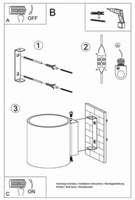 Tmavě šedé nástěnné svítidlo ø 10 cm Roda – Sollux
