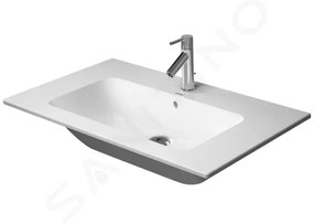 DURAVIT - ME by Starck Umyvadlo nábytkové 830x490 mm, s přepadem, bez otvoru pro baterii, WonderGliss, bílá (23368300601)