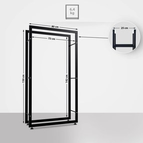 Stojan na palivové dřevo Keri V2 25x80x150 – černá