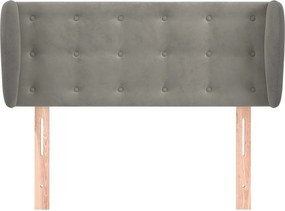 Čelo postele typu ušák světle šedé 83x23x78/88 cm samet 3117608