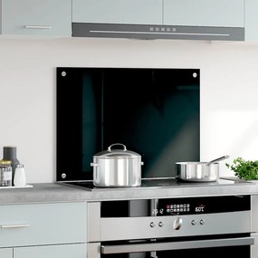 Kuchyňský panel černý 70 x 50 cm tvrzené sklo 249482