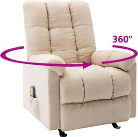 Masážní polohovací křeslo krémové textil 321419