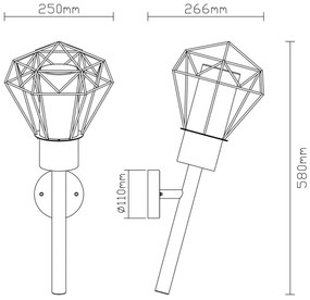 Globo 31355W - Venkovní nástěnné svítidlo HORACE 1xE27/15W/230V IP44
