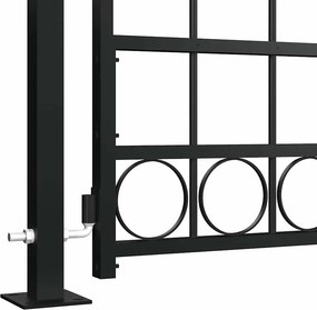 Plotová branka ASSEN s klenutým vrcholem a 2 sloupky 105 x 170 cm černá 145751