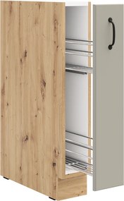 STILO ac | dolní skříňka 15 D CARGO s výsuvnou drátěnou policí | 15 cm | artisan/světle šedá