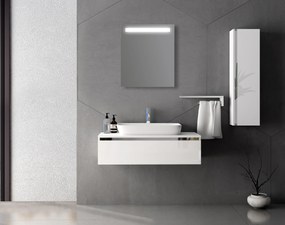 Amirro Zrcadlo na zeď chodbu do pokoje ložnice předsíně koupelny LUNA - 60 x 70 cm s LED podsvíceným pruhem 902-005