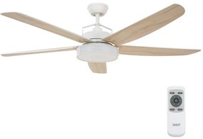 Lucci air 213176-LED Stropní ventilátor LOUISVILLE 1xGX53/18W/230V dřevo/bílá+DO FAN00275