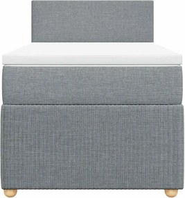 Box spring postel s matrací světle šedá 80 x 200 cm textil 3287276