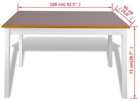 vidaXL Marketos 5dílný jídelní set hnědý a bílý