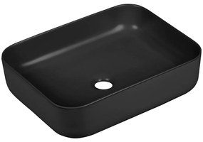 Laveo Mogami, keramické umyvadlo na desku 500x400x135mm, černá matná, LAV-VUM_B250