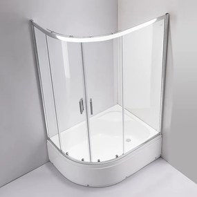 BPS-koupelny Asymetrický sprchový kout MAJA CH L 115x85 cm levý, chrom/transparent v setu s hlubokou sprchovou vaničkou