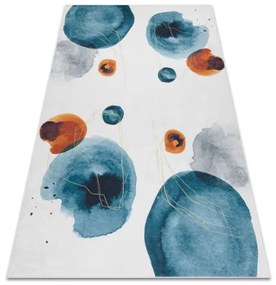 Dywany Luszczow Kusový koberec ANDRE pratelný 1112 Abstrakce protiskluz, bílá / modrý Rozměr koberce: 120 x 170 cm