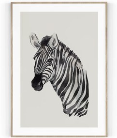 Plakát / Obraz Zebra S okrajem Samolepící plátno A4 - 21 x 29,7 cm