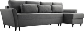 Rohová rozkládací sedací souprava do L REGO, 281 cm, s úložným prostorem Roh pohovky: Pravý roh, Barva látky: Tmavě popelavá (Kenya Ash)