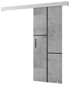 Posuvné dveře 90 cm Sharlene VII (beton + bílá matná + černá). 1043876