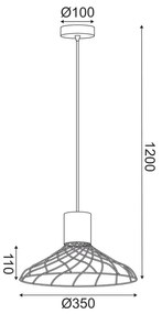 ACA DECOR Závěsné svítidlo TORNADE, průměr 35 cm