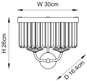 Endon 106450 - Nástěnné svítidlo CHESTERFIELD 2xE14/6W/230V mosaz