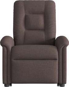 Zvedací polohovací křeslo tmavě hnědé textil 3303259