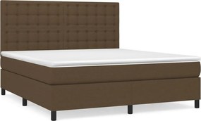 Box spring postel s matrací tmavě hnědá 160x200 cm textil 3142108
