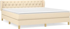 Box spring postel s matrací krémová 160x200 cm textil 3127058