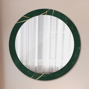 Kulaté dekorativní zrcadlo Jemné zlaté listy fi 80 cm
