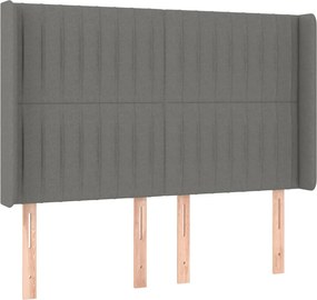 Box spring postel s matrací a LED tmavě šedá 140x190 cm textil 3139030