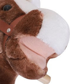 HOMCOM plyšový houpací kůň hnědý houpací zvířátko pro děti D74xŠ33xV62cm, bezpečná hračka do interiéru i exteriéru | Aosom.de