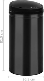 vidaXL Odpadkový koš s automatickým senzorem 50l uhlíková ocel [322700] Barva: Černá
