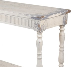 Bílý antik dřevěný konzolový stůl Giorgína - 110*35*78 cm