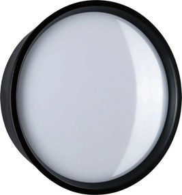 P 94696 LED venkovní nástěnné svítidlo Platomo IP44 kruhové 180mm 3000K 14,5W 230V černá umělá hmota - PAULMANN