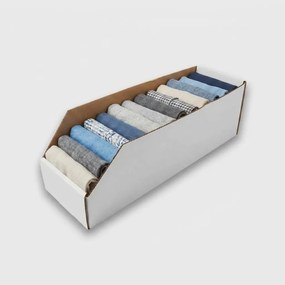KARTON PAK Úložné boxy na oblečení, organizéry do skříně BÍLÝ KARTON 15 x 54 cm