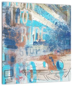 Obraz - Zrozen k jízdě, modré tóny (30x30 cm)