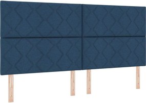 Rám postele s čelo Modrá 200 x 200 cm textil 3344836