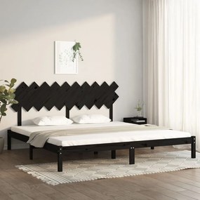 Rám postele černý 200 x 200 cm masivní dřevo 3104892