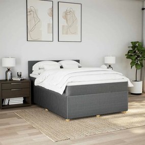 Box spring postel s matrací tmavě šedá 160x200 cm textil 3289808