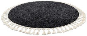 Dywany Łuszczów, Kusový koberec Berber 9000 grey kruh, 120x120 (průměr) kruh, šedá, obývací pokoj
