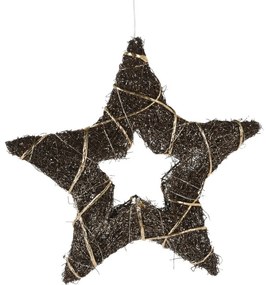 Vánoční LED hvězda Browee tmavě hnědá, 30 LED, 39 x 37 x 4 cm