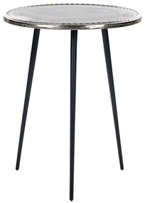 Boční stolek stříbrný/ černý TELFER Beliani