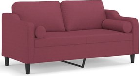 2místná pohovka s polštáři vínová 140 cm textil 3200851