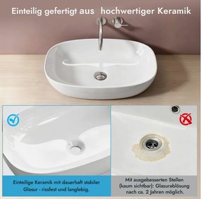 keramické umyvadlo BRUSSEL DU104B 40-70cm Velikost: 405x405x140mm
