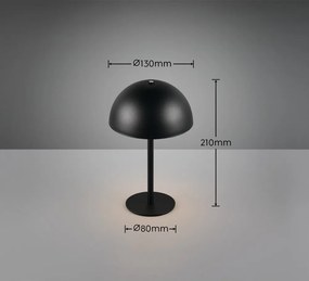 Matně černá LED stolní lampa s kovovým stínidlem (výška 21 cm) Munoz – Reality