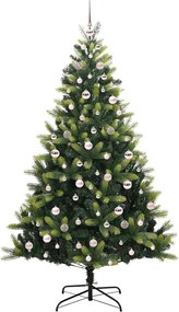 Umělý skládací vánoční stromeček 300 LED Zelená 210 cm PVC a PE 3396002