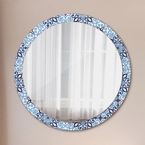 Kulaté dekorativní zrcadlo Modrý arabský vzor fi 100 cm