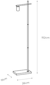 Lucide 21721/01/30 - Stojací lampa LEANNE 1xE27/40W/230V černá