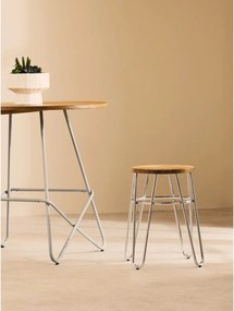 Stolička z jilmového dřeva ve stříbrné barvě/v přírodní barvě District – Premier Housewares