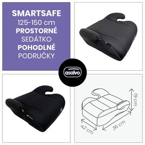 Asalvo SMARTSAFE podsedák 125-150 bez isofixu, black