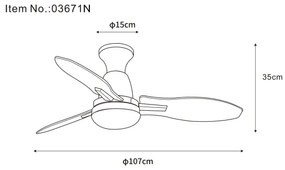 Globo 03671N - LED Stm. stropní ventilátor GALE LED/22W/230V 3000/4500/6000K +DO