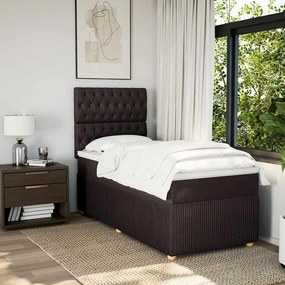Box spring postel s matrací tmavě hnědá 90x200 cm textil 3294249