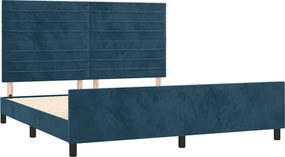 Rám postele bez matrace tmavě modrý 160x200 cm samet 3125828